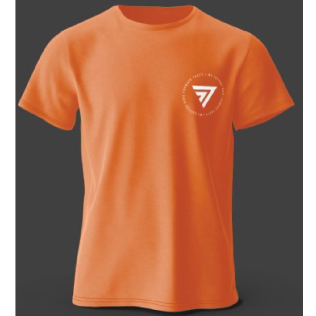 เสื้อยืดคอกลมสีส้มสัญลักษณ์พรรค พิมพ์ด้านหลัง Move Forward Party (หมด ...